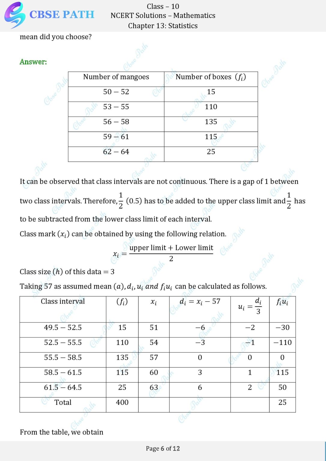 NCERT Solutions for Class 10 Maths Exercise 13.1 Statistics (2024-25) - CBSE Path