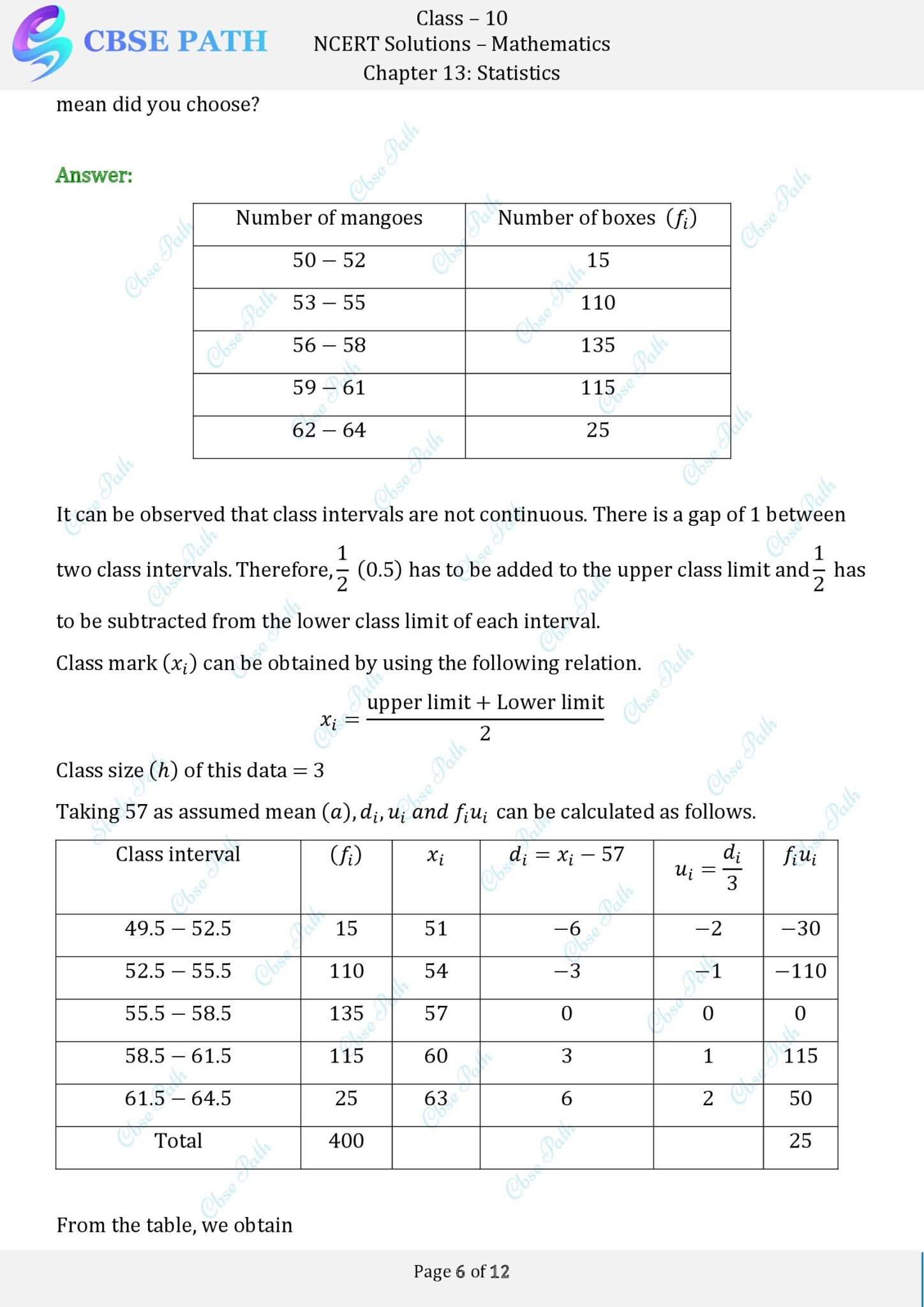 NCERT Solutions for Class 10 Maths Exercise 13.1 Statistics (2024-25) - CBSE Path