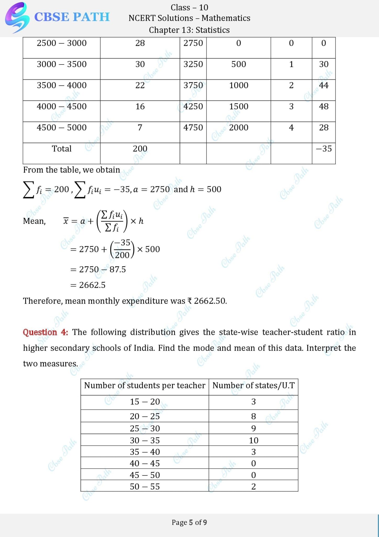 NCERT Solutions for Class 10 Maths Exercise 13.2 Statistics (2024-25) - CBSE Path