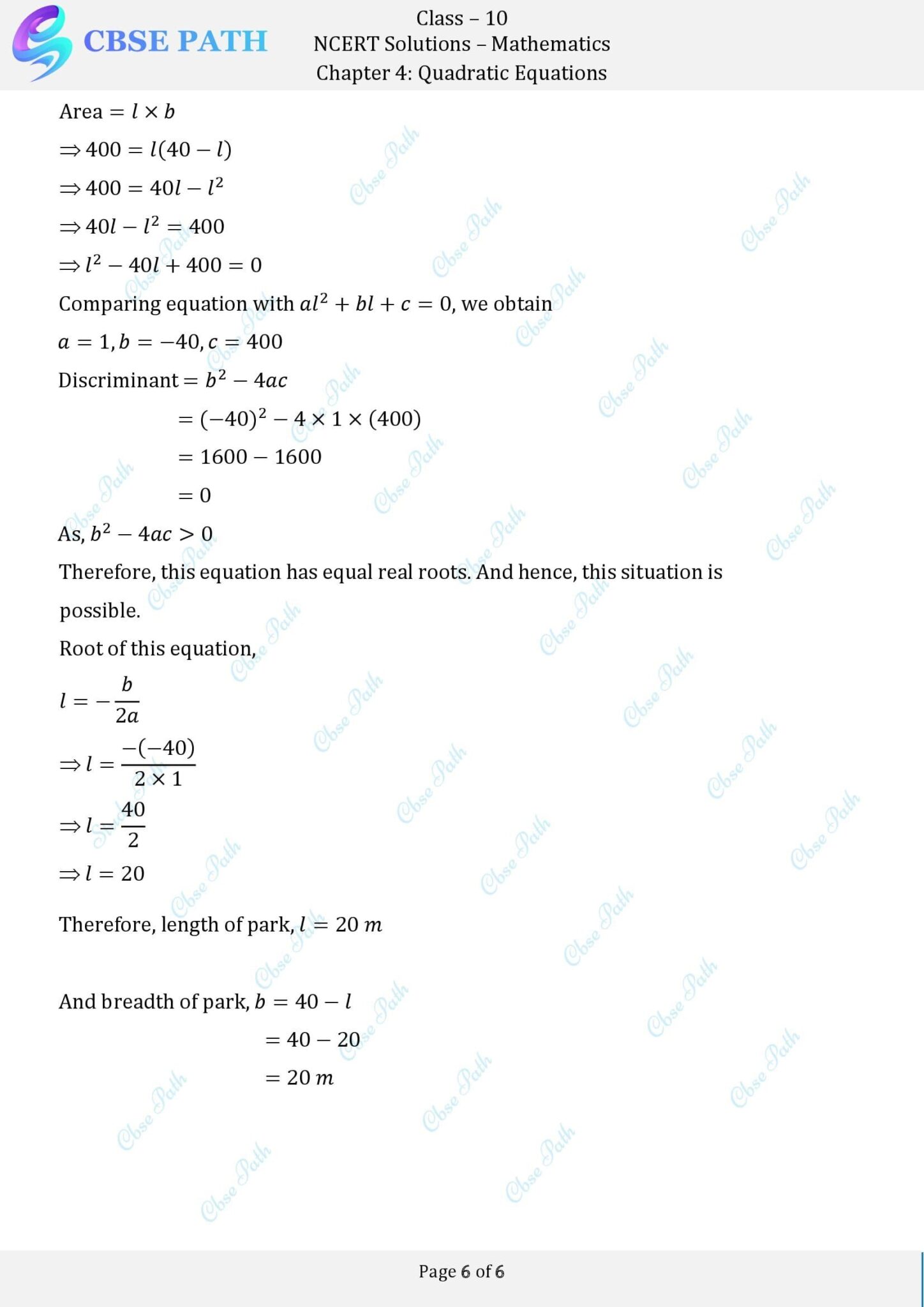 NCERT Solutions for Class 10 Maths Exercise 4.3 Quadratic Equations (2024-25) - CBSE Path