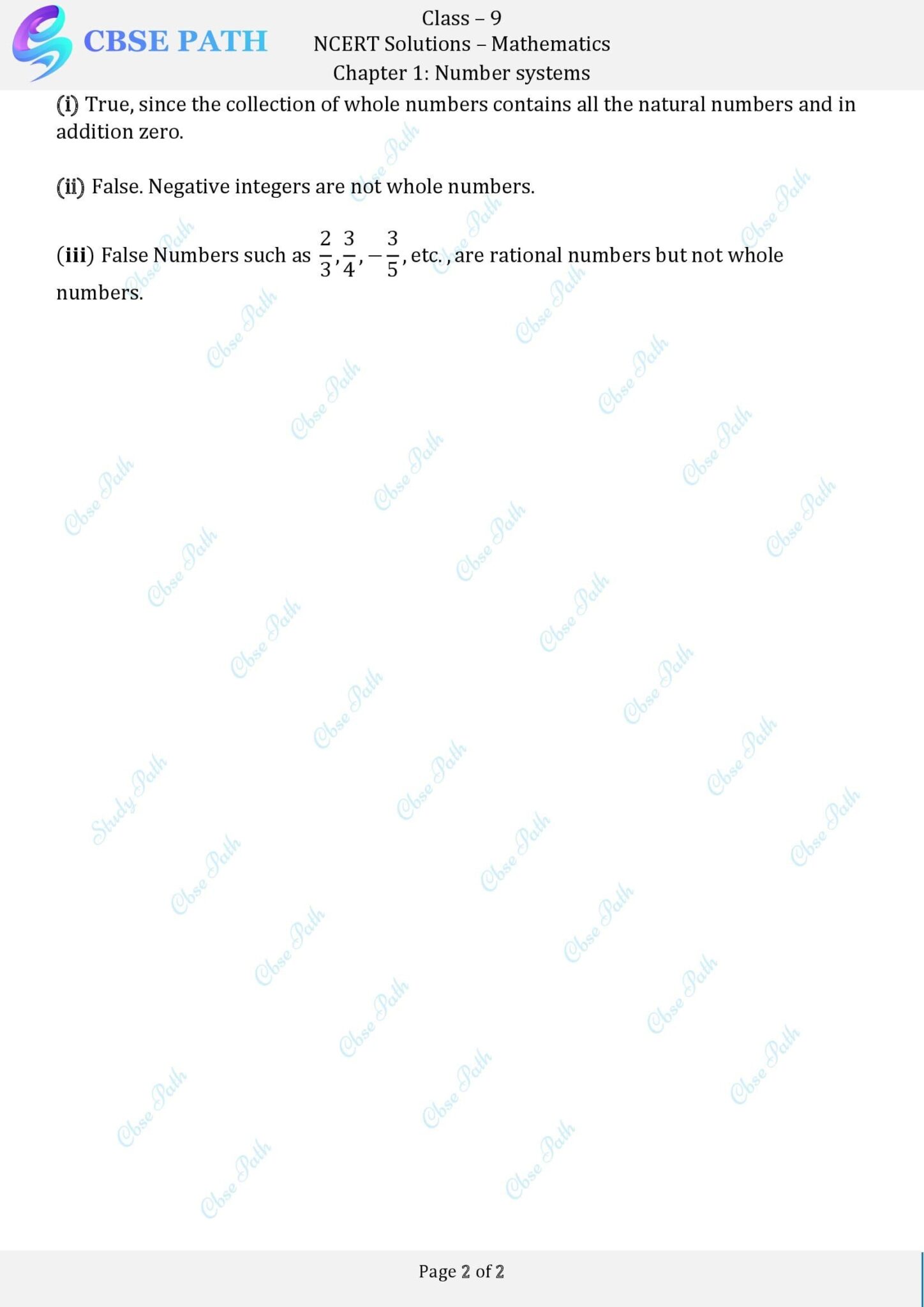 NCERT Solutions for Class 9 Maths Exercise 1.1 Number Systems (2024-25) - CBSE Path