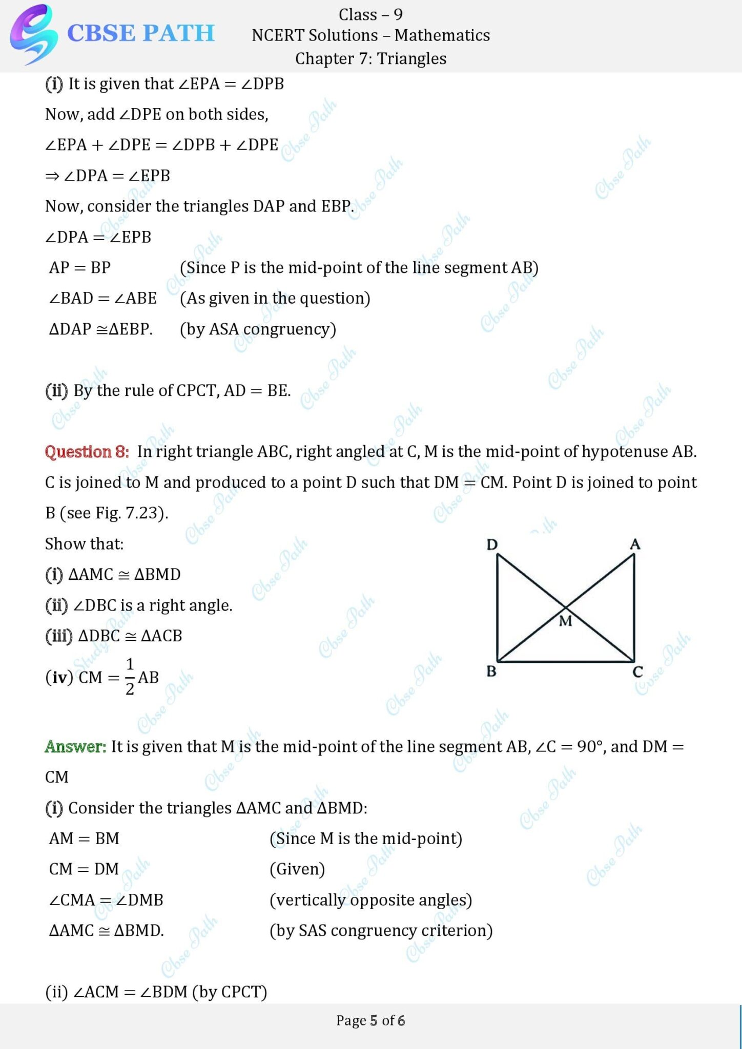 NCERT Solutions for Class 9 Maths Exercise 7.1 Triangles (2024-25 ...