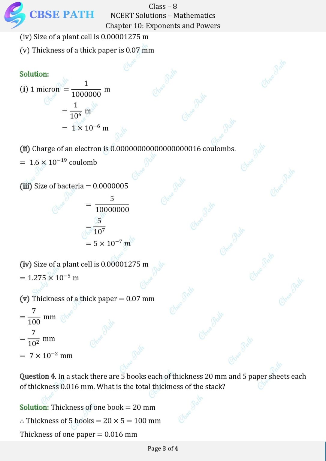 NCERT Solutions for Class 8 Maths Exercise 10.2 Exponents and Powers (2024-25) - CBSE Path