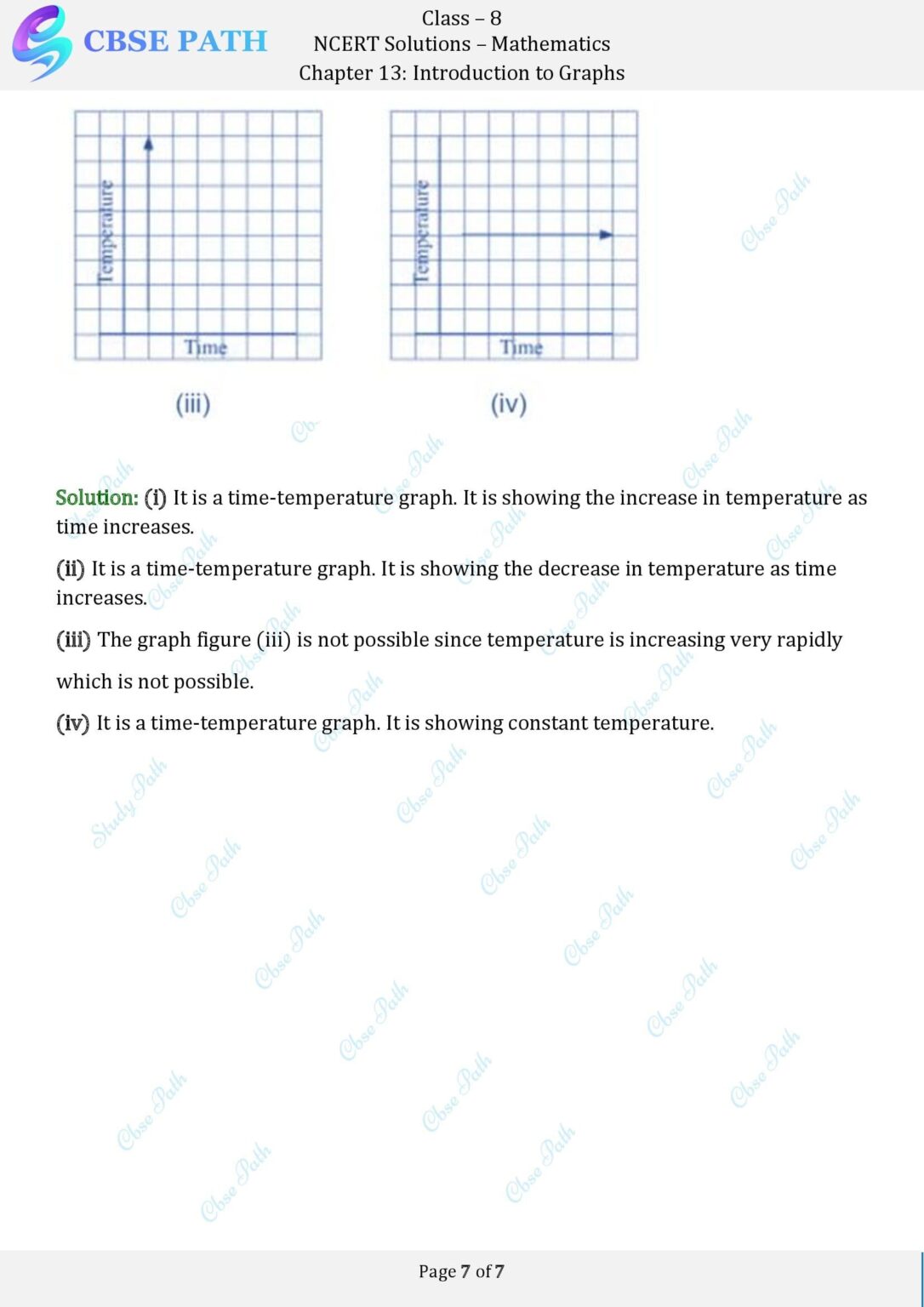 NCERT Solutions for Class 8 Maths Exercise 13.1 Introduction to Graphs ...