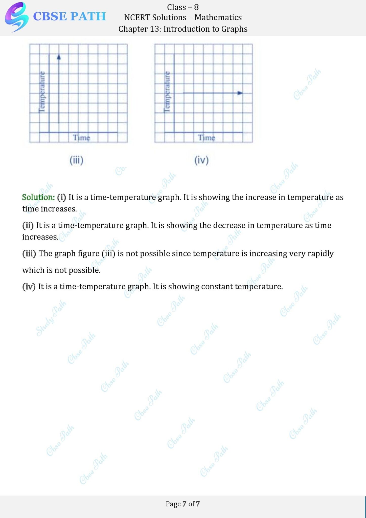 NCERT Solutions for Class 8 Maths Exercise 13.1 Introduction to Graphs ...