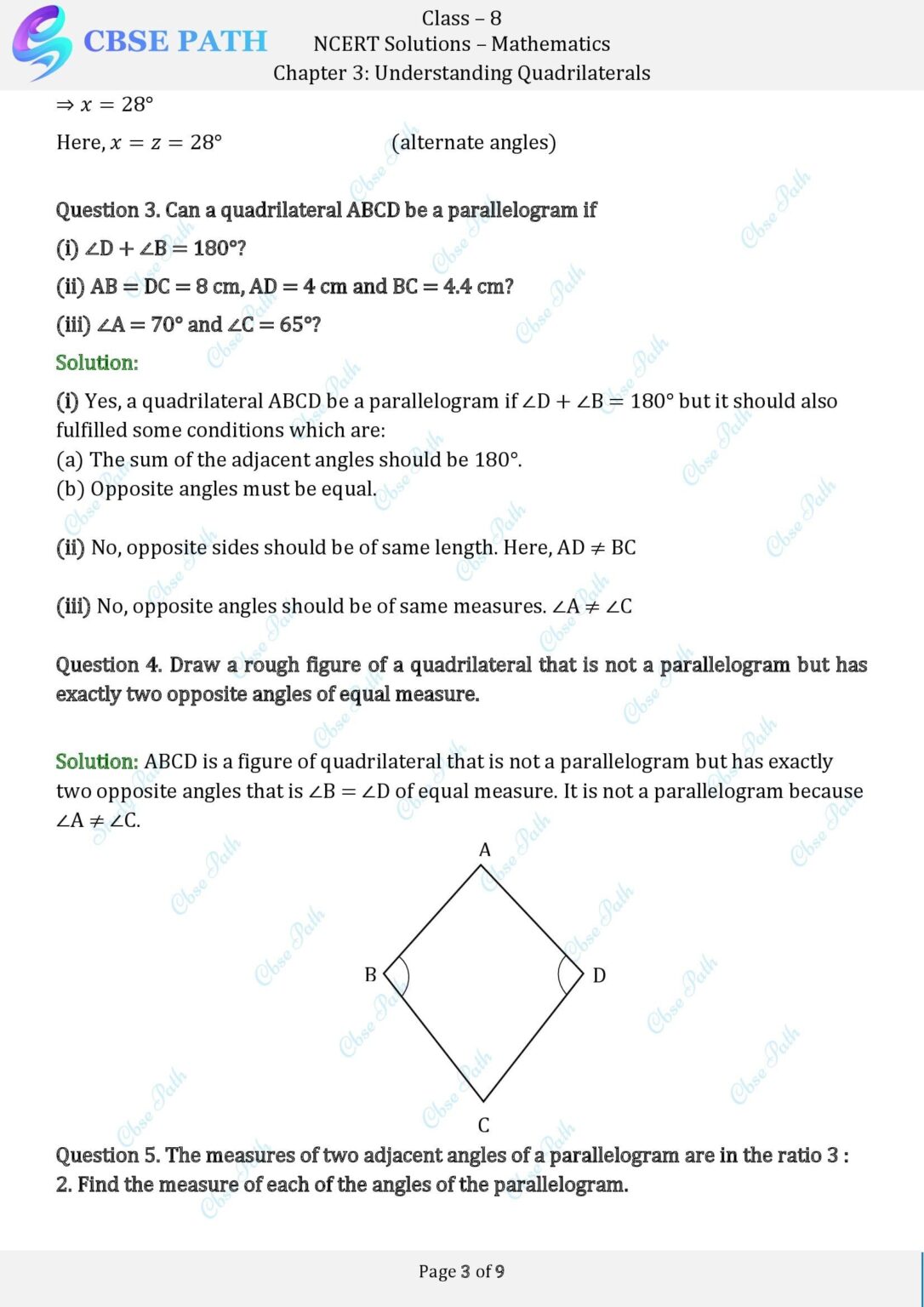 NCERT Solutions for Class 8 Maths Exercise 3.3 Understanding ...