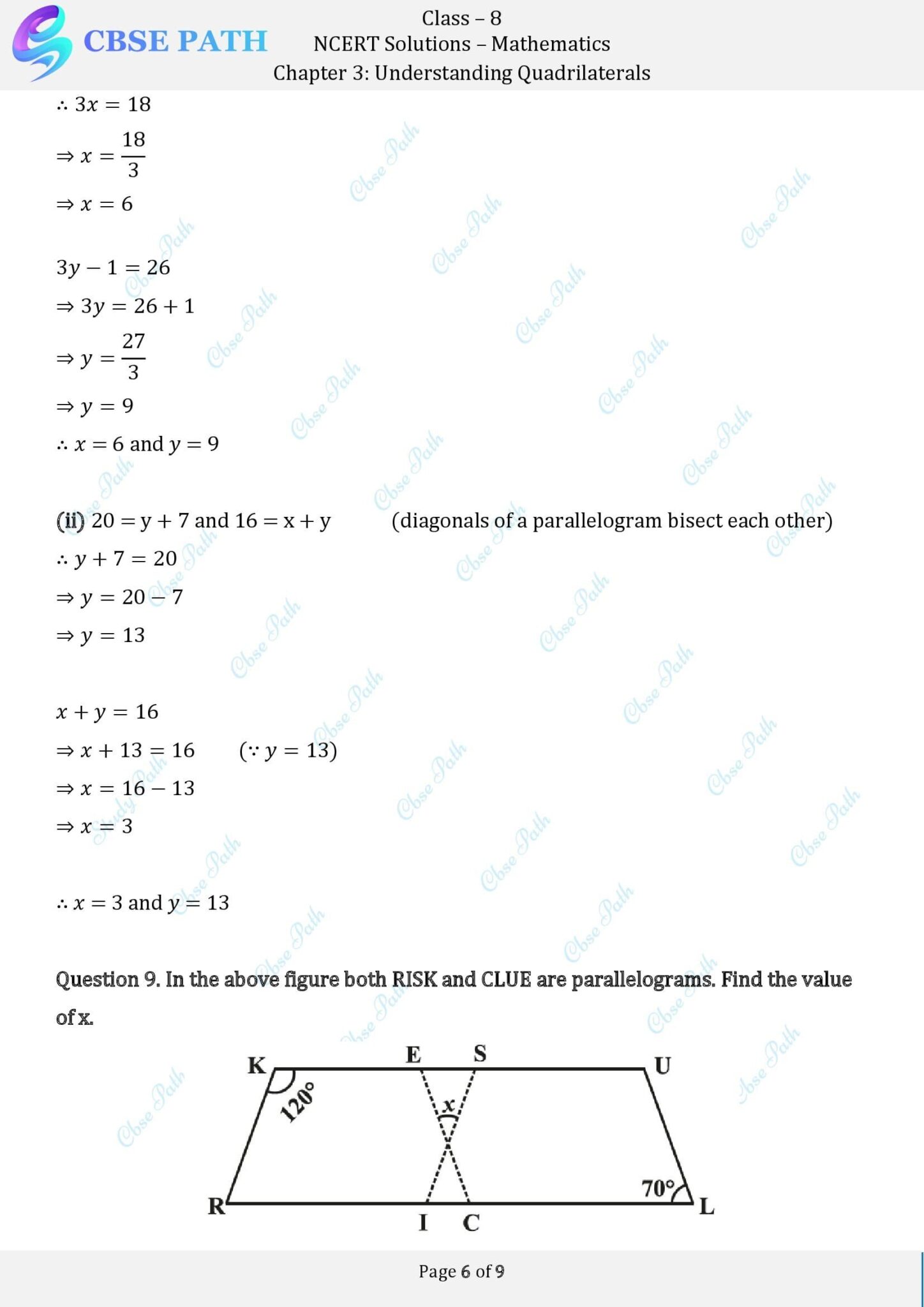 NCERT Solutions for Class 8 Maths Exercise 3.3 Understanding Quadrilaterals - CBSE Path