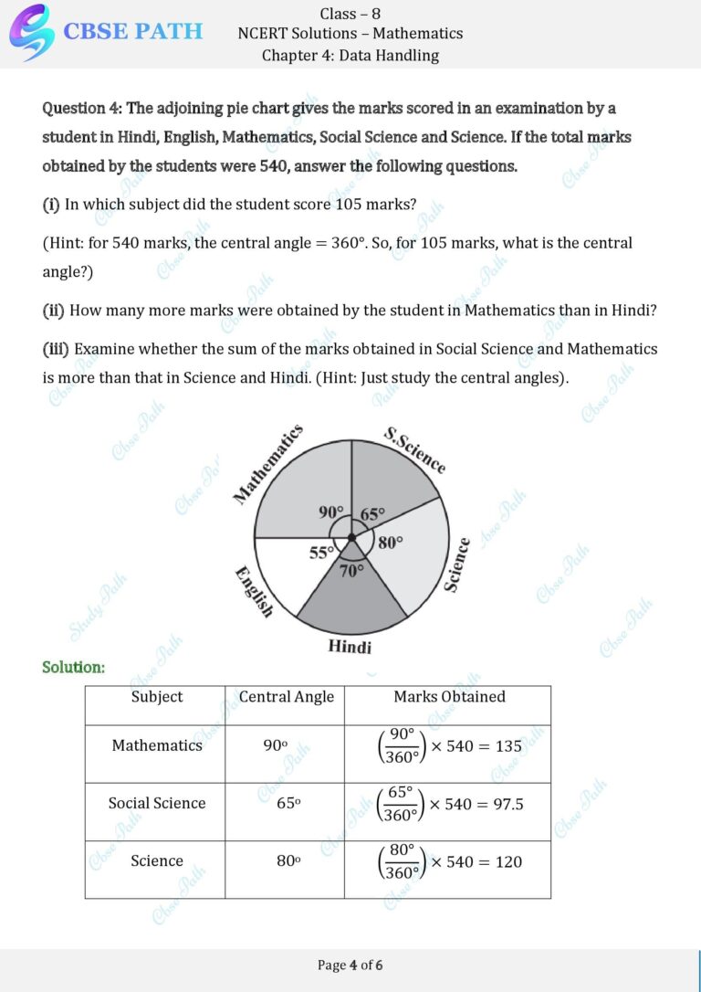 NCERT Solutions for Class 8 Maths Exercise 4.1 Data Handling (2024-25) - CBSE Path
