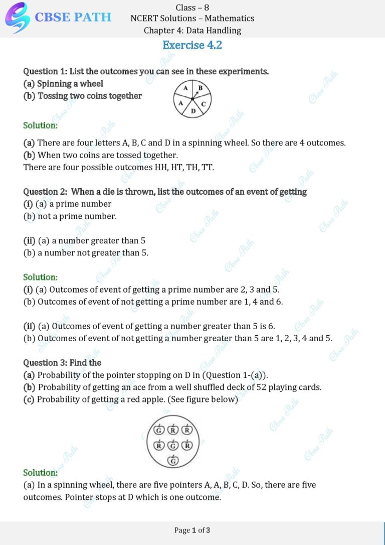 NCERT Solutions for Class 8 Maths Exercise 4.2 Data Handling (2024-25) - CBSE Path