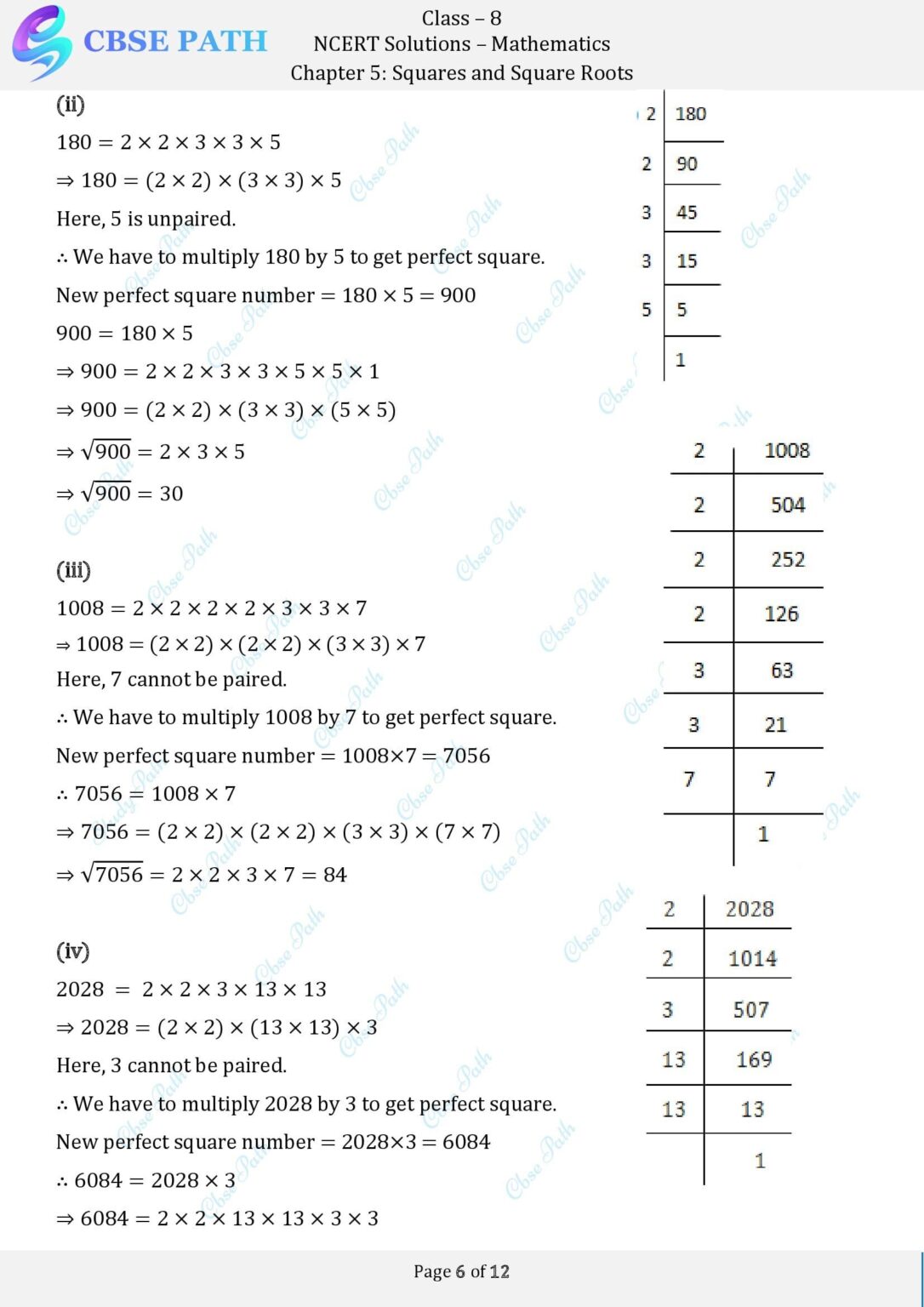 NCERT Solutions for Class 8 Maths Exercise 5.3 Squares and Square Roots ...