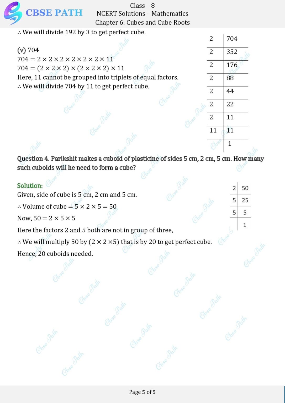 NCERT Solutions for Class 8 Maths Exercise 6.1 Cubes and Cube Roots - CBSE Path