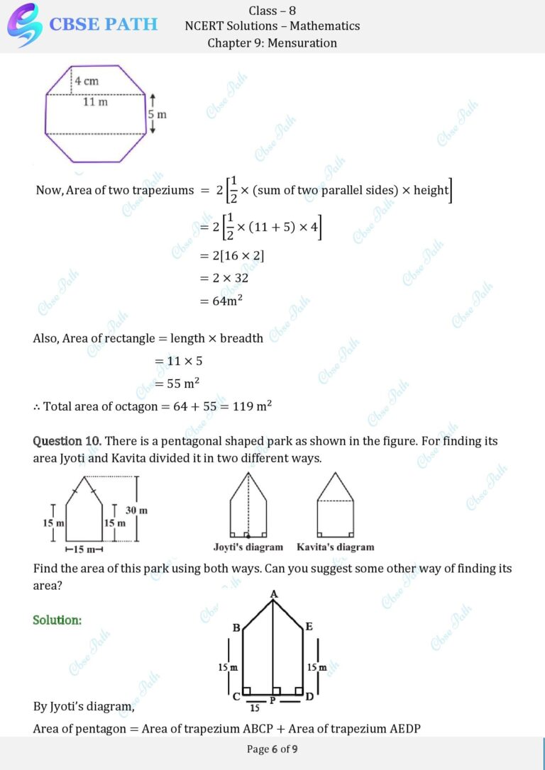 NCERT Solutions for Class 8 Maths Exercise 9.1 Mensuration (2024-25) - CBSE Path