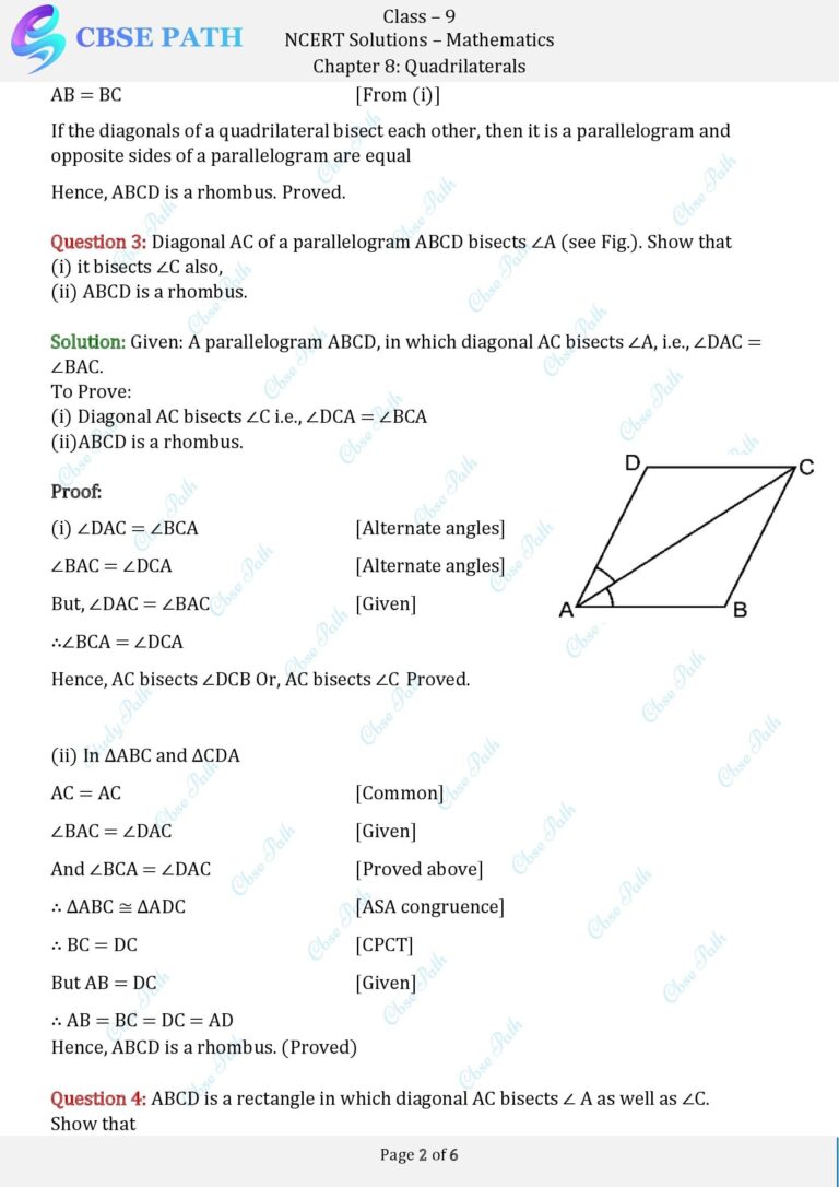 NCERT Solutions for Class 9 Maths Exercise 8.1 Quadrilaterals (2024-25) - CBSE Path